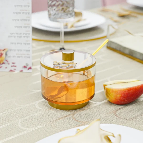 HONEY DISH WITH BASE – GOLD – Chocolate Ball